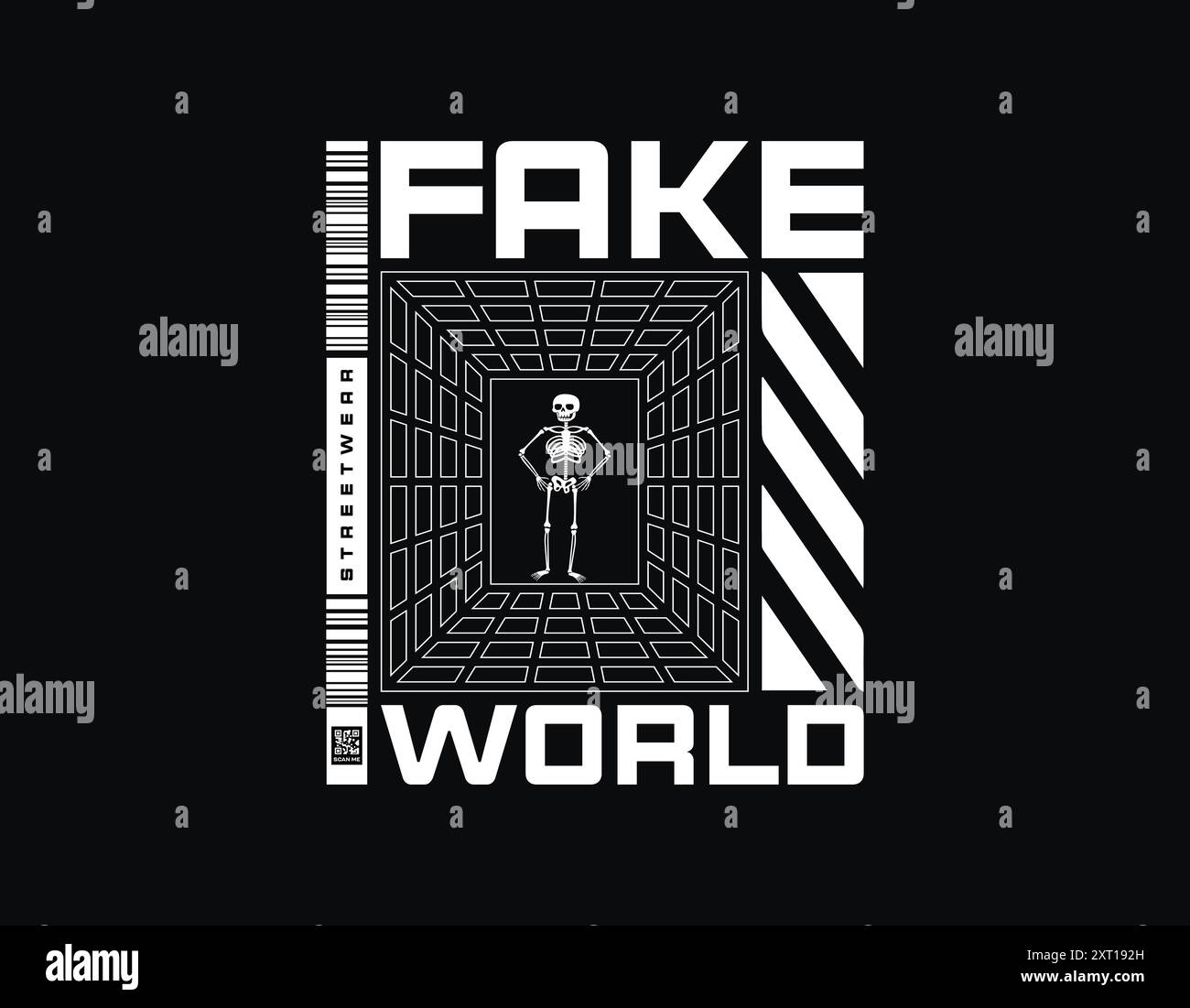 fake world streetwear design, modern streetwear illustrations for t ...