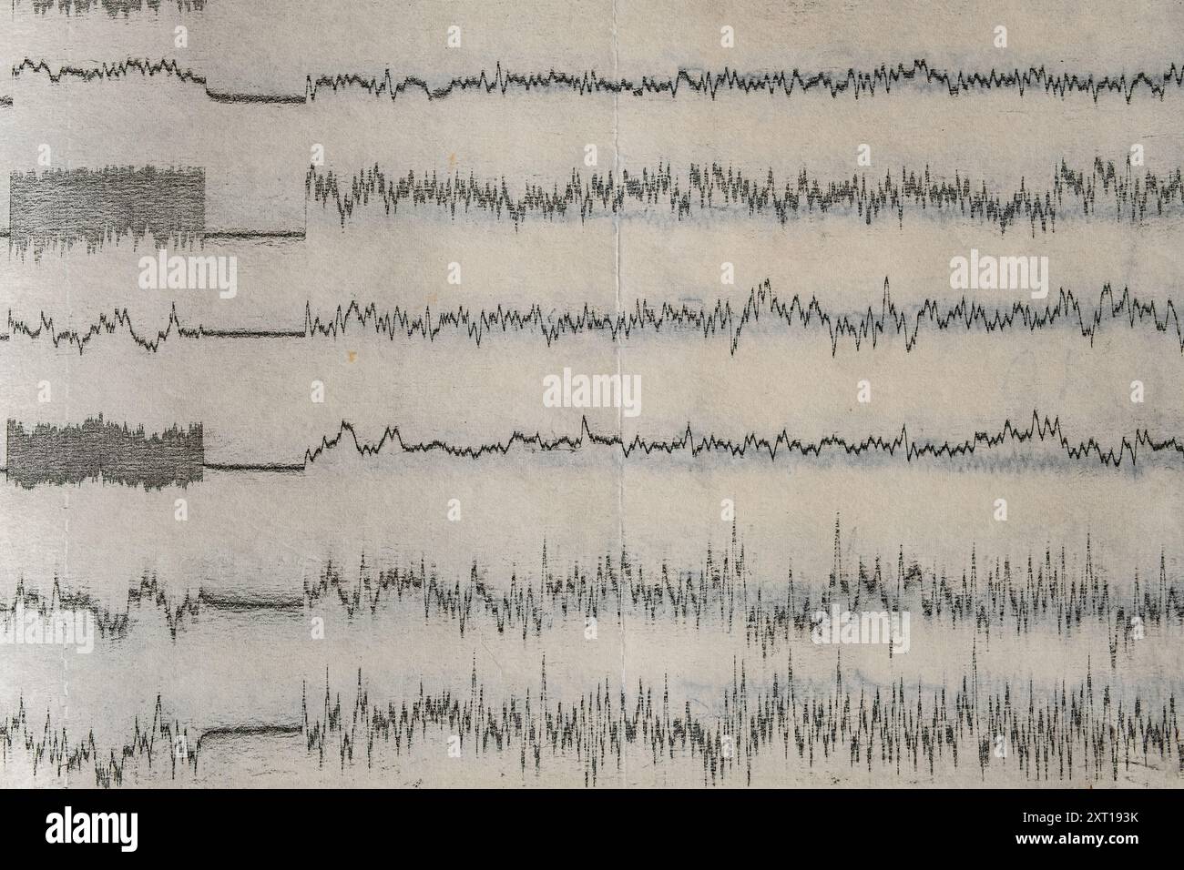 Seismograph Record of an Earthquake on old paper Stock Photo - Alamy