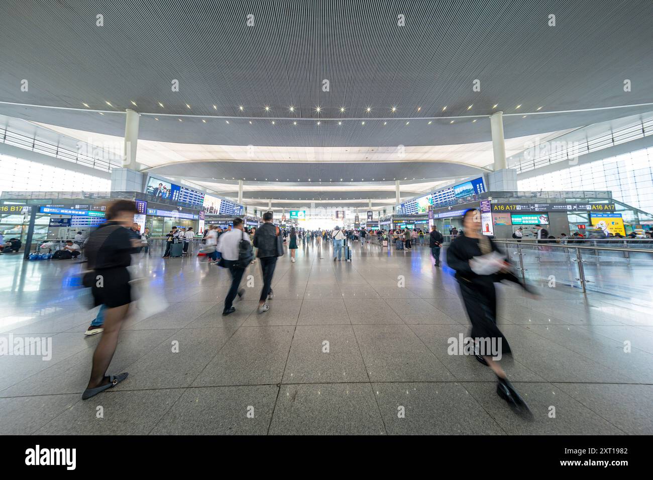 Chengdu, China - 7 May 2024: Commuters at the busy high speed railway ...