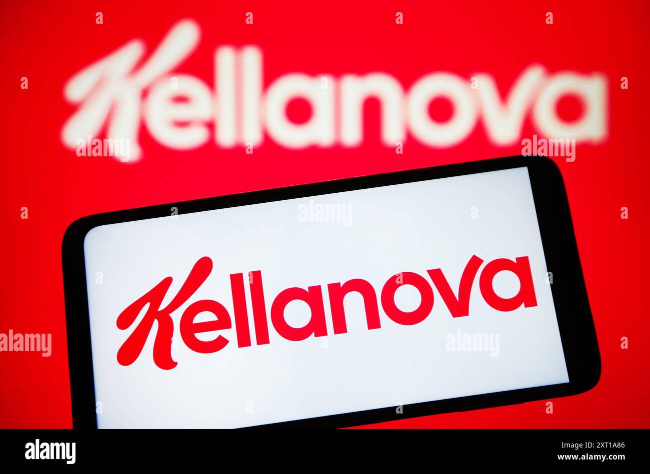 Ukraine. 12th Aug, 2024. In this photo illustration, a Kellanova ...