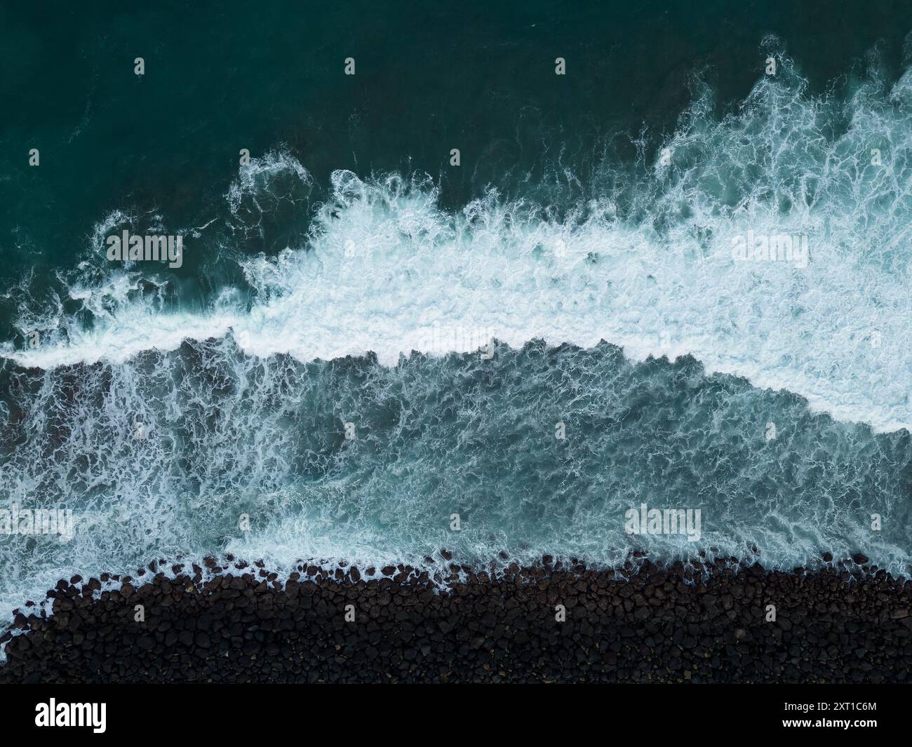 Aerial view to ocean waves. Blue water background Stock Photo - Alamy
