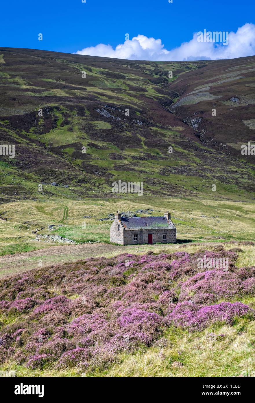 Old abandoned croft cottage on moorland, in Glenshee, Perthshire ...