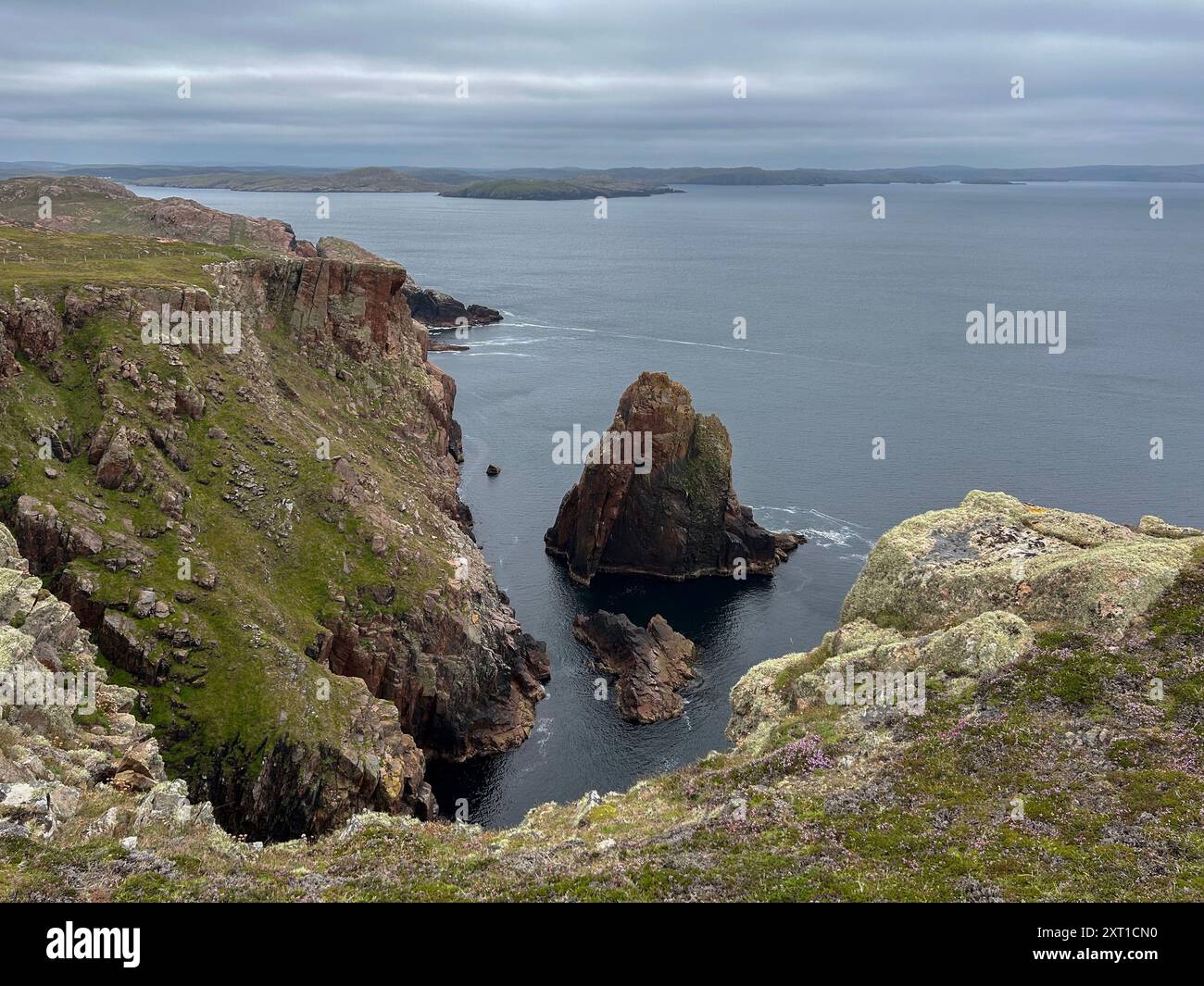 View across from West Hill of Ham, Muckle Roe, Shetland Stock Photo - Alamy