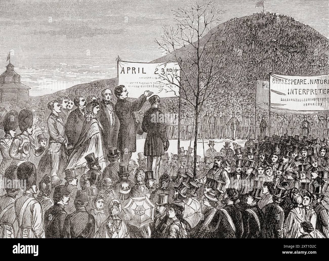 The planting of Shakespeare's Oak by Samuel Phelps in 1864, Primrose ...