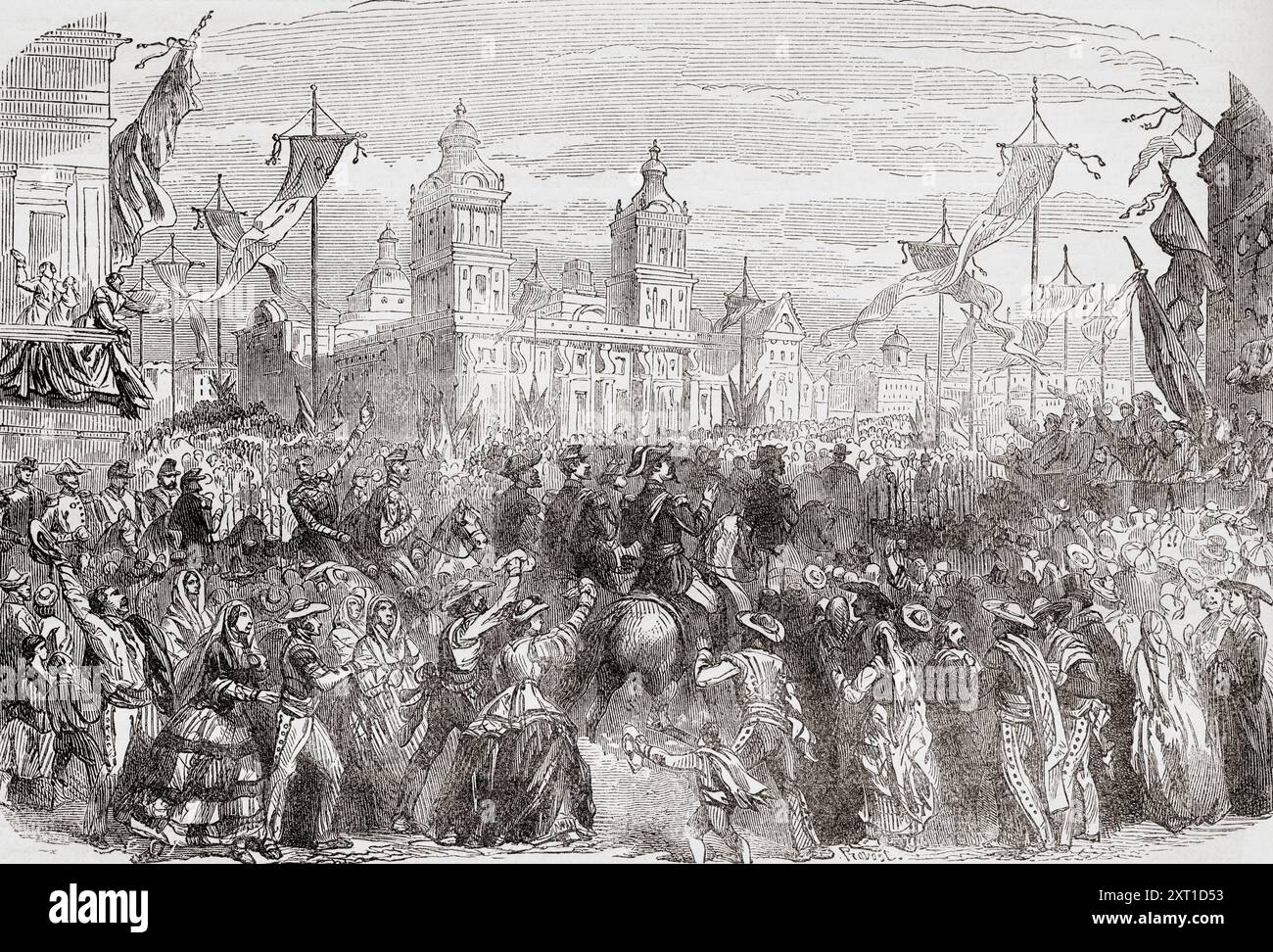 French troops arriving in Mexico, 1864, during the The second French ...