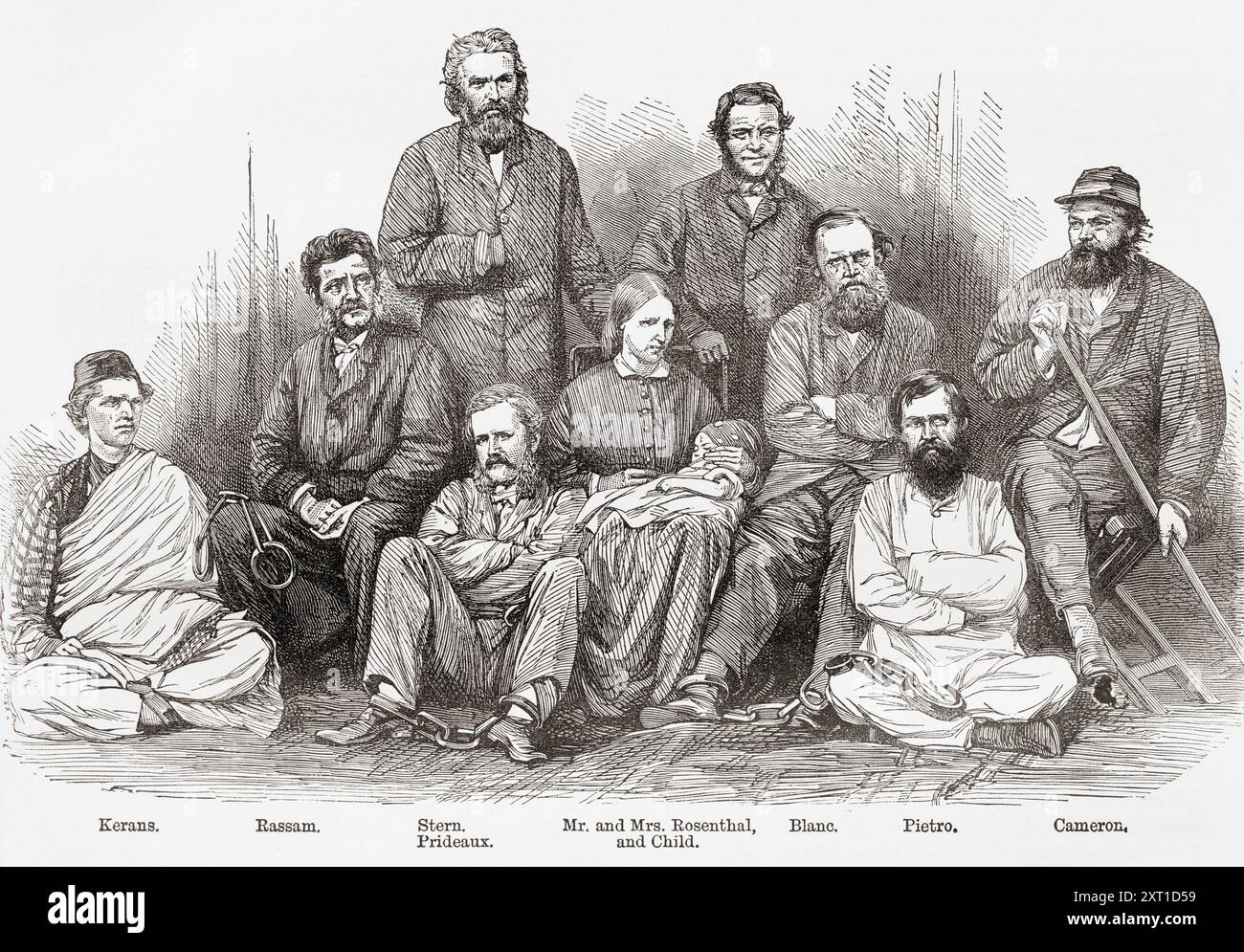 The Abyssinian Captives, imprisoned by Tewodros II of Ethiopia, 1864 ...