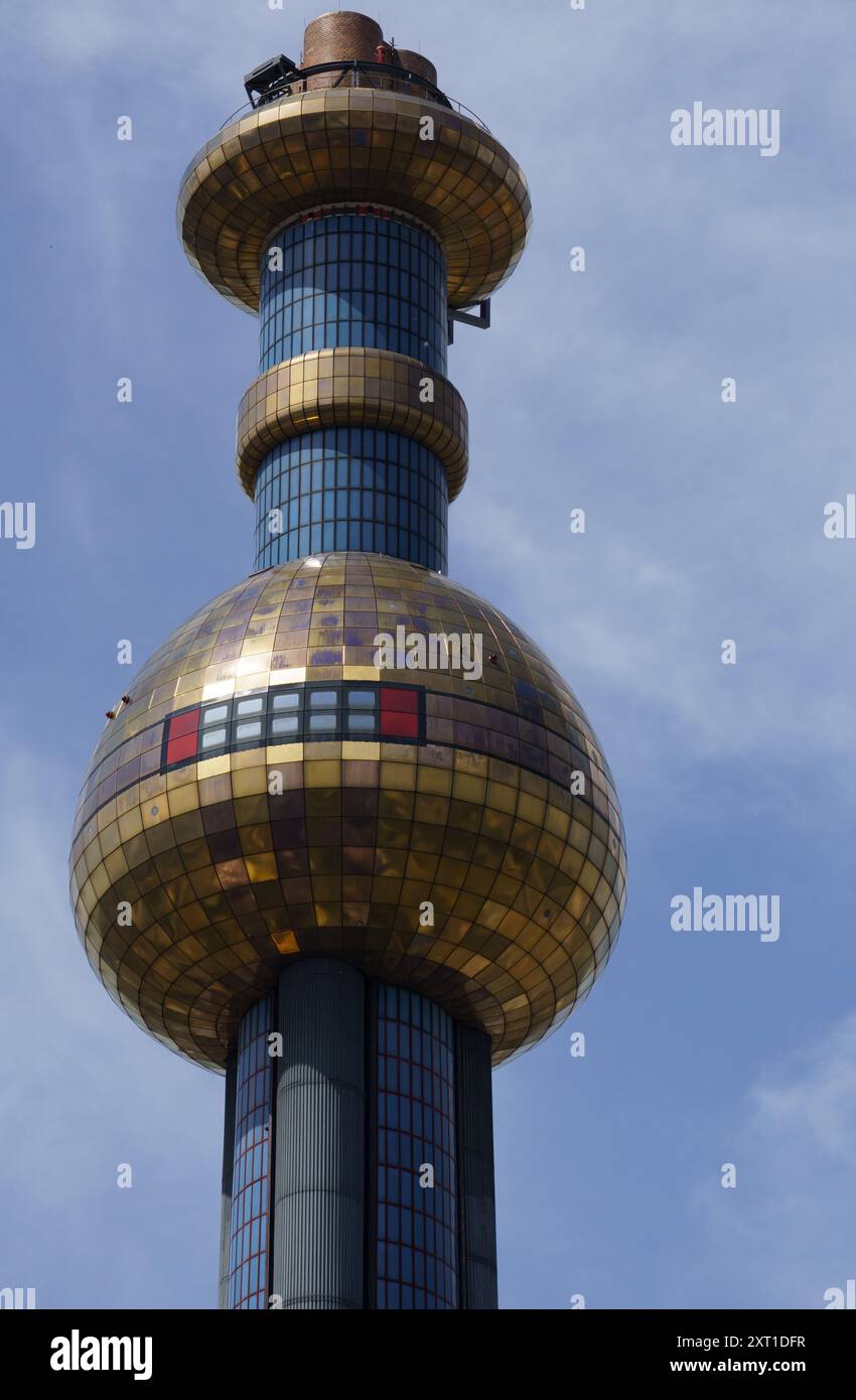 Vienna, Austria - April 29, 2024: Exterior facade of the chimney of the ...