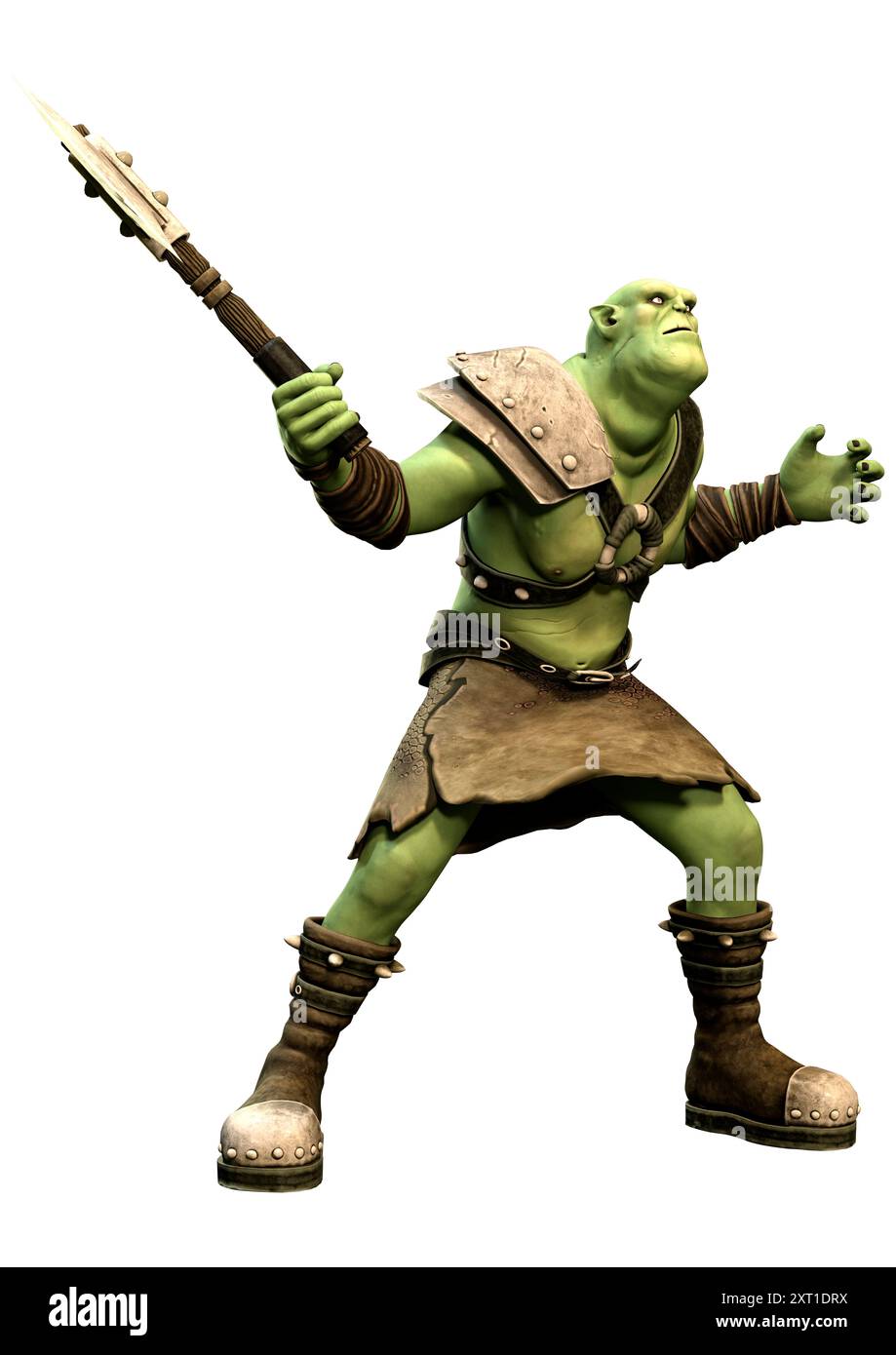 3D rendering of a fantasy monster orc isolated on white background ...