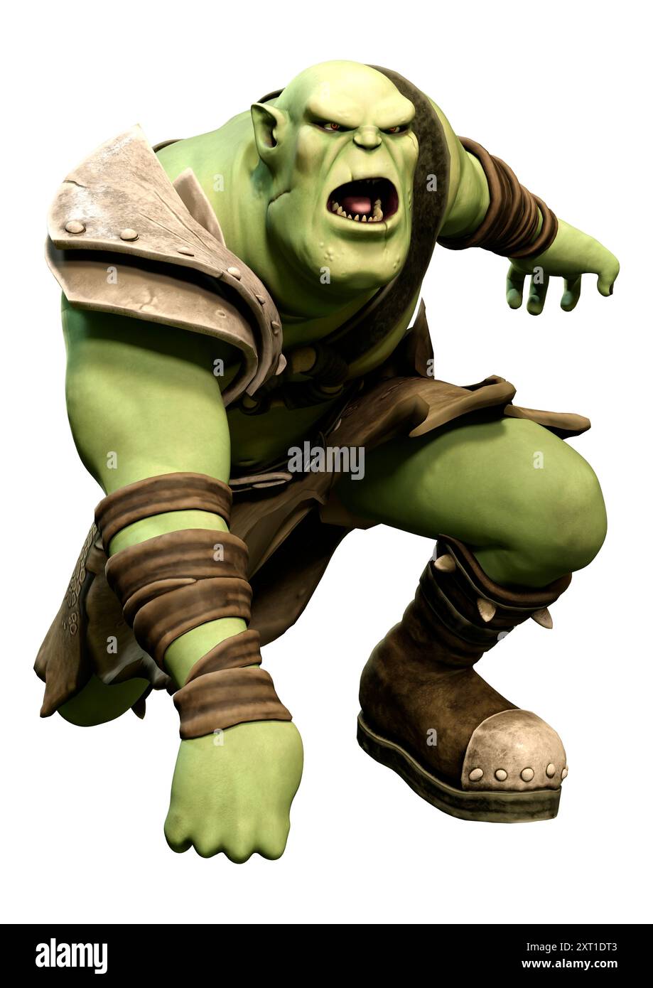 3D rendering of a fantasy monster orc isolated on white background ...