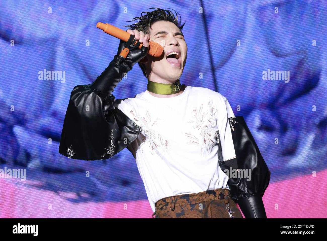 Taiwanese singer and actor Jam Hsiao holds a concert in Chengdu City ...