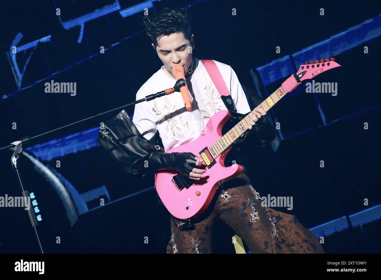 Taiwanese singer and actor Jam Hsiao holds a concert in Chengdu City ...