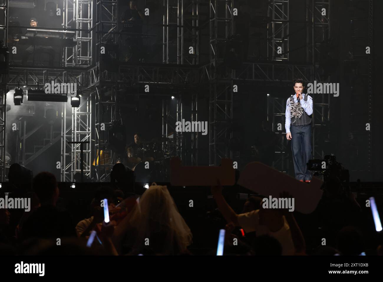 Taiwanese singer and actor Jam Hsiao holds a concert in Chengdu City ...