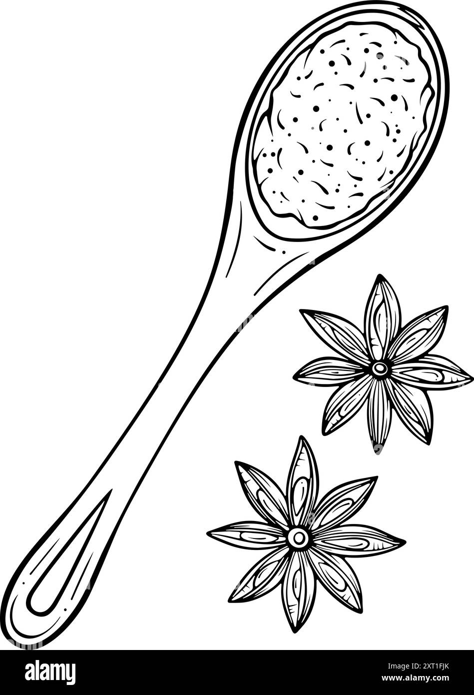 Sugar spoon line outline Cut Out Stock Images & Pictures - Alamy