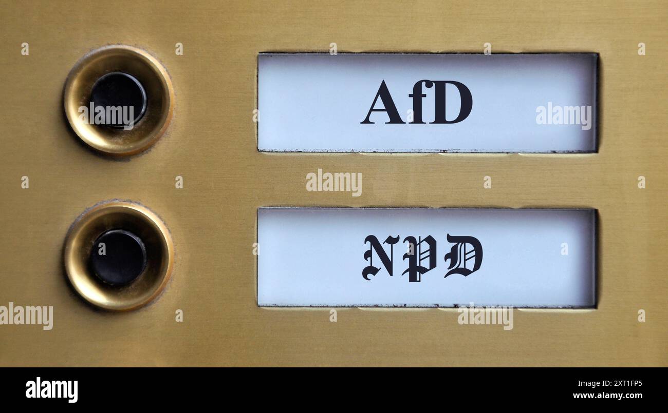 Klingelschilder mit Partei AfD und NPD Klingelschilder mit Partei AfD ...