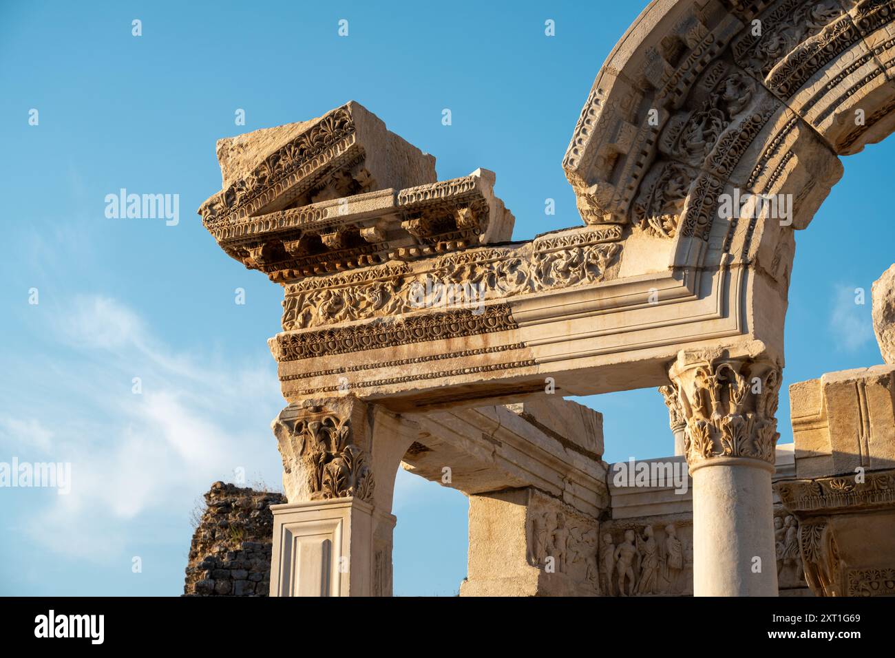 Celsus library in the Ancient City of Ephesus with its magnificent view ...