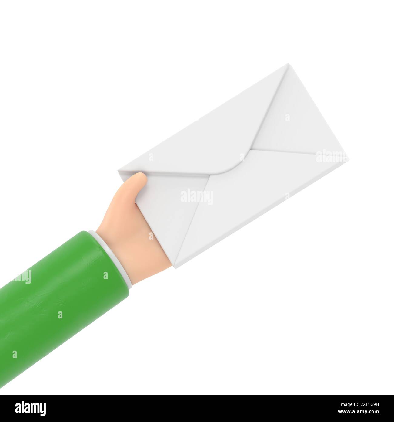 Envelope holding in the hand. Email message concept, sending. Postman ...