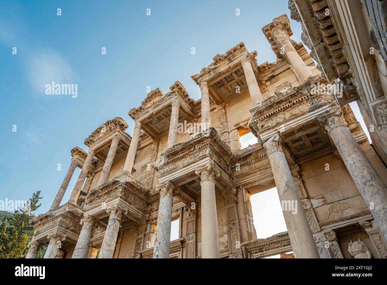 Celsus library in the Ancient City of Ephesus with its magnificent view ...
