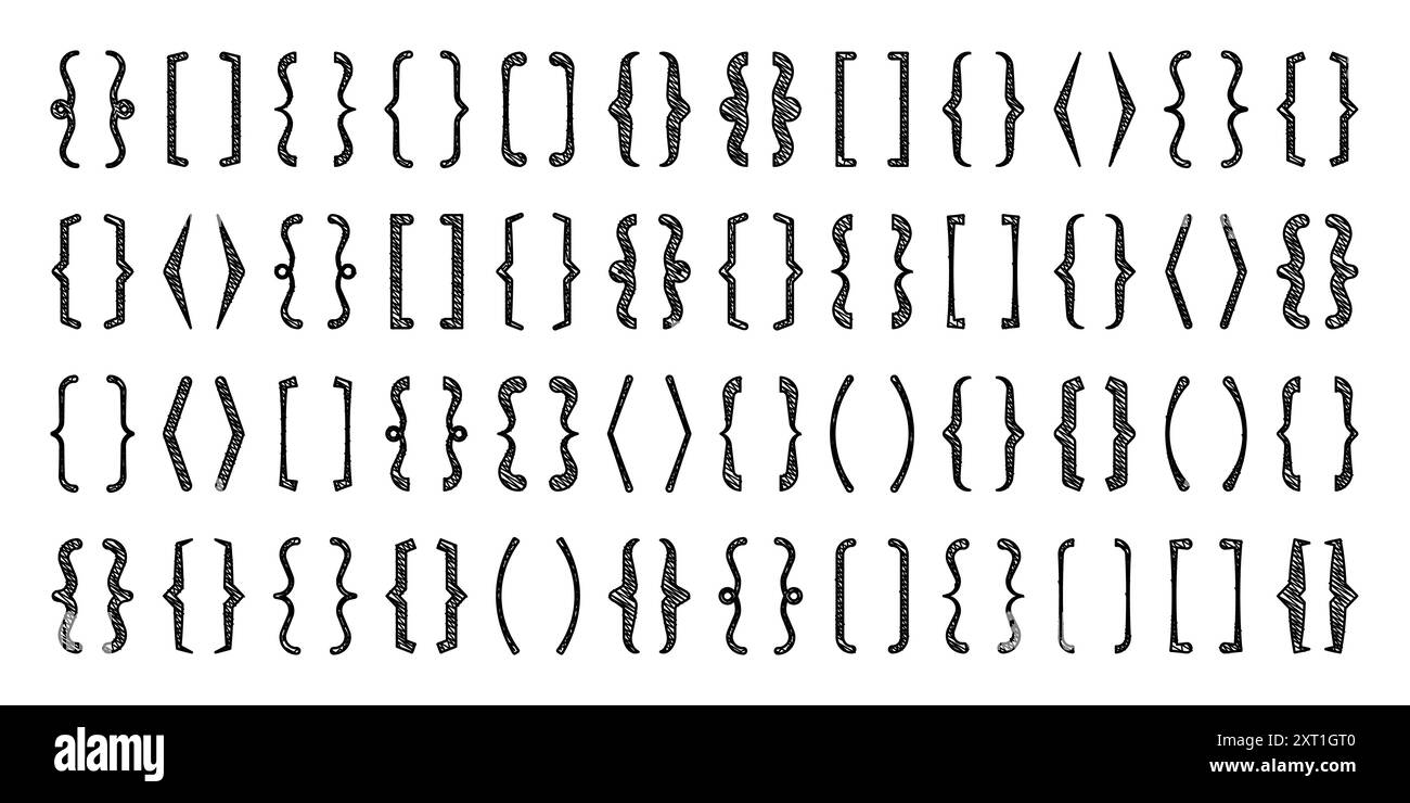 Shaded text brackets, black quotation box. Curly, square and corner ...