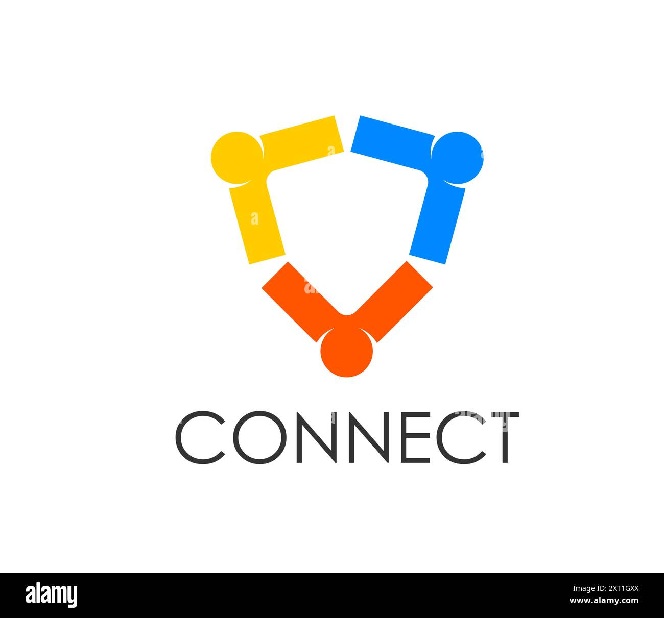 Community or teamwork connect people together icon for union and family ...