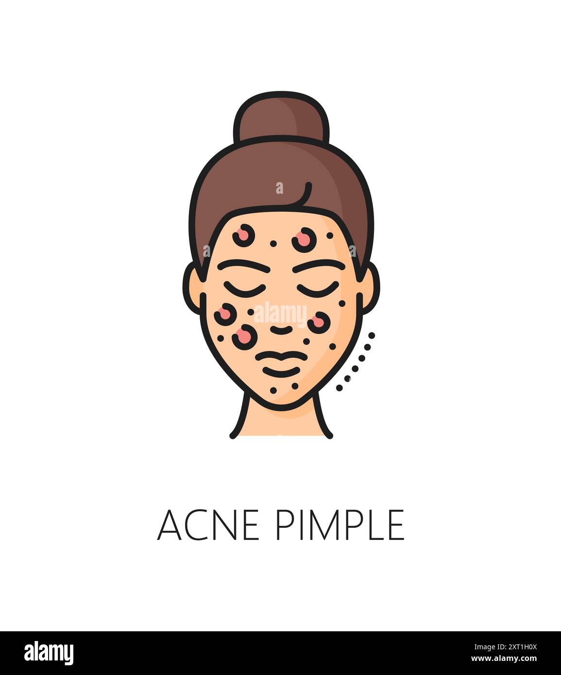 Face hand pimple woman Cut Out Stock Images & Pictures - Alamy