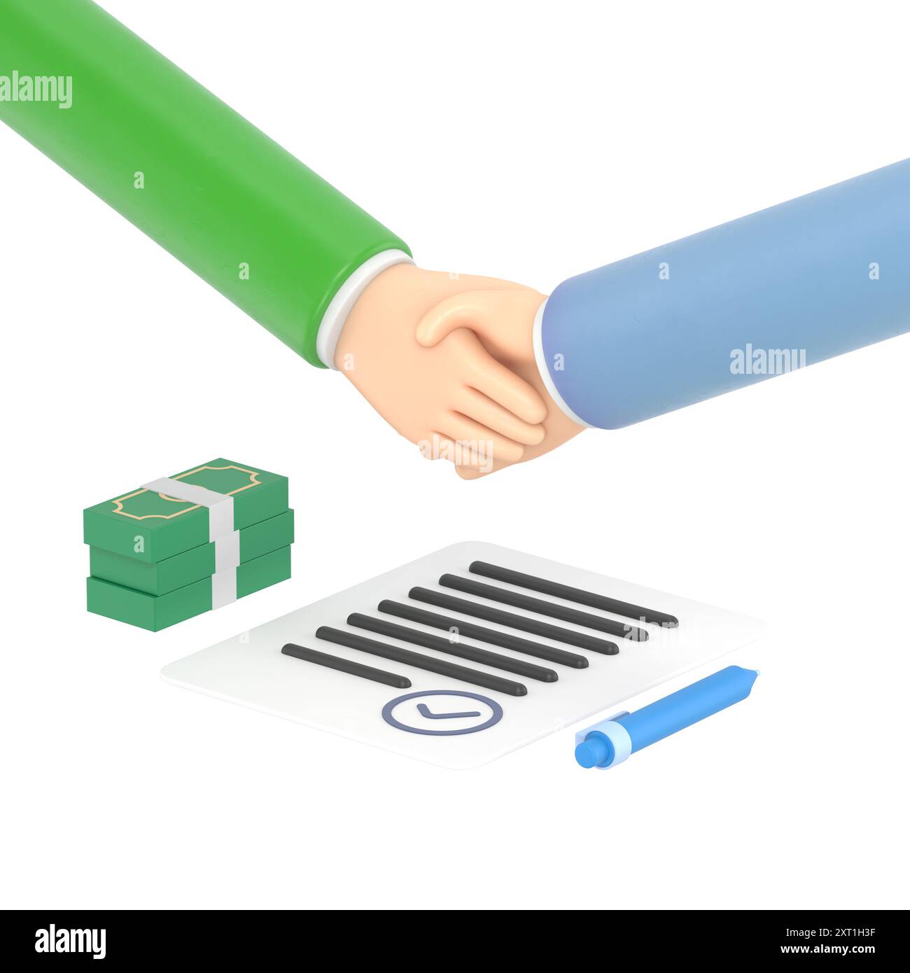 Cartoon Gesture Icon Mockup.isometric 3D illustration, handshake over ...