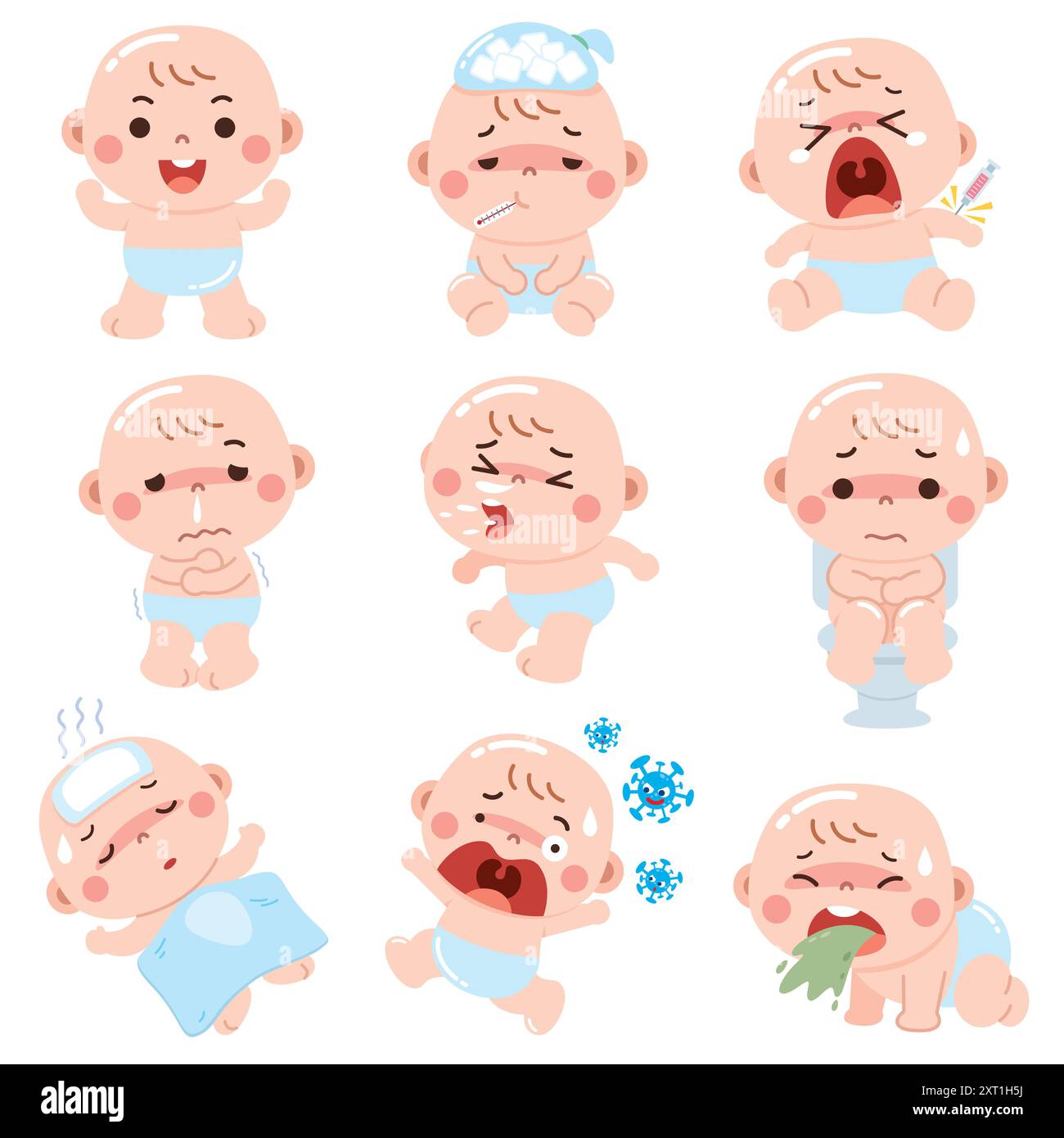 Infant cry cartoon hi-res stock photography and images - Alamy