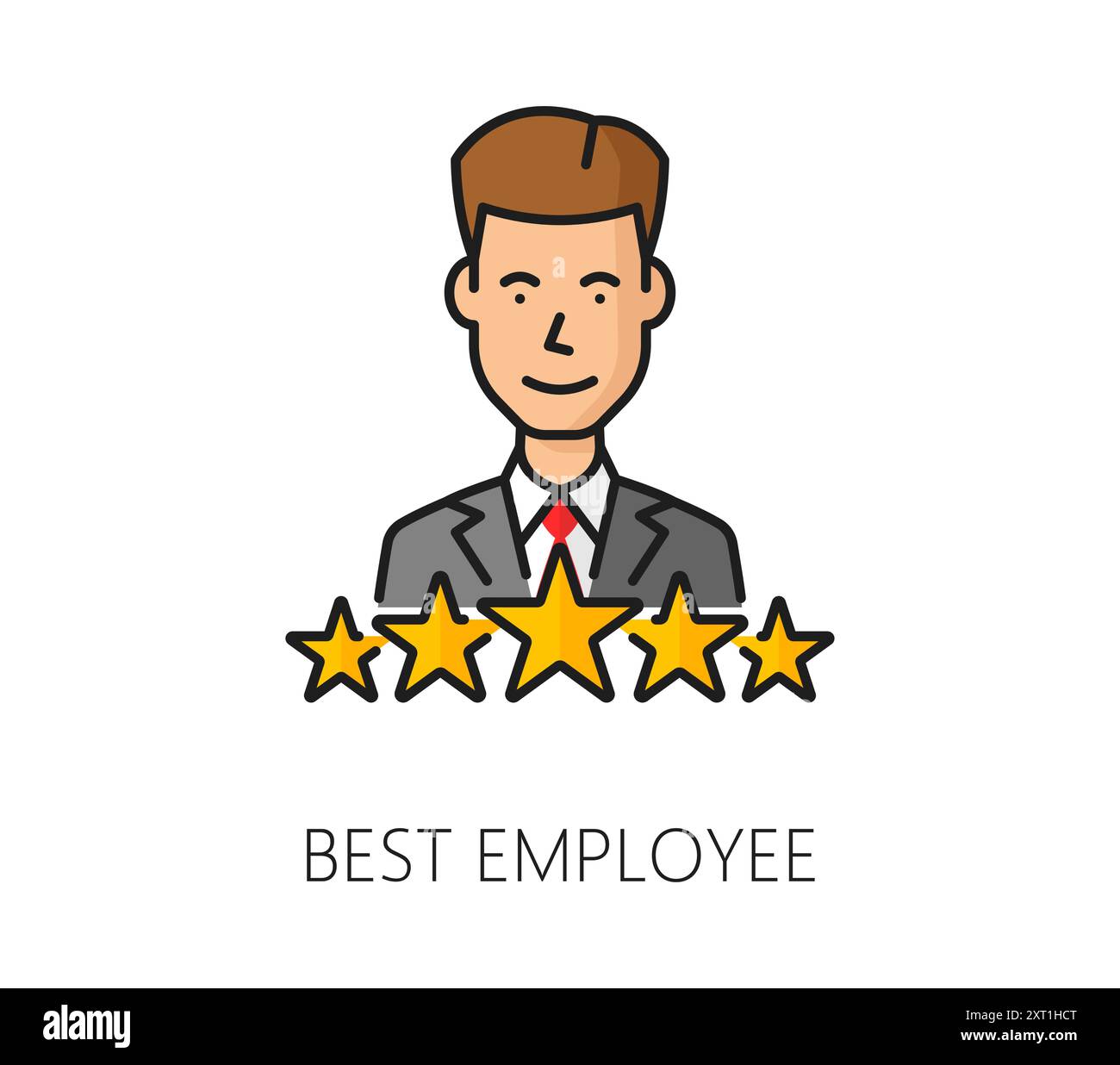 Recruitment, best employee color line icon. Business head hunter ...