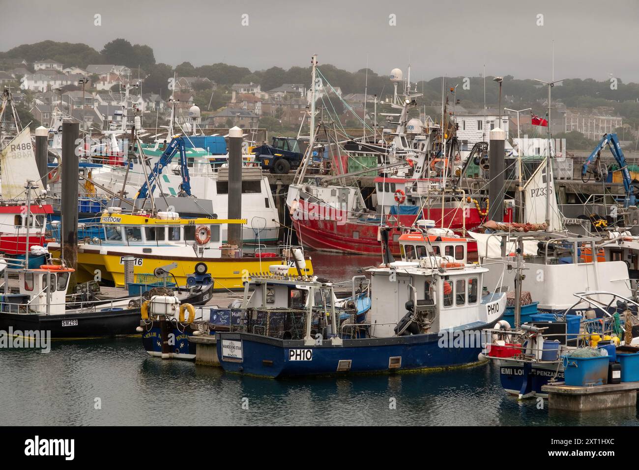The Cornish fishing fleet in Newlyn Harbour, Cornwall, UK Stock Photo ...