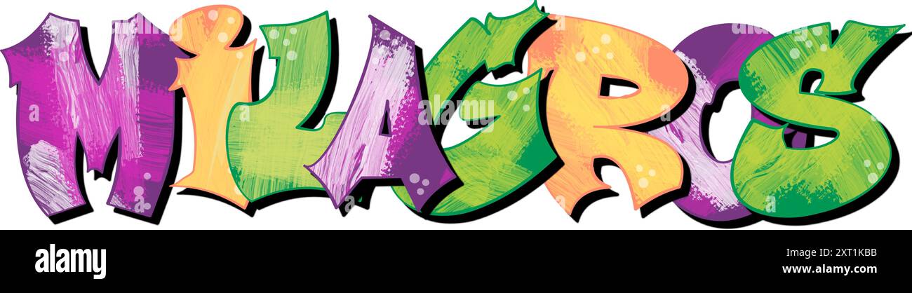 Milagros - name street art - graffiti lettering typography - art ...