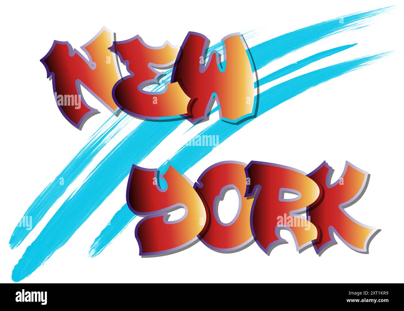 New York -city name -word - Vector Graphics - red and black - graffiti ...