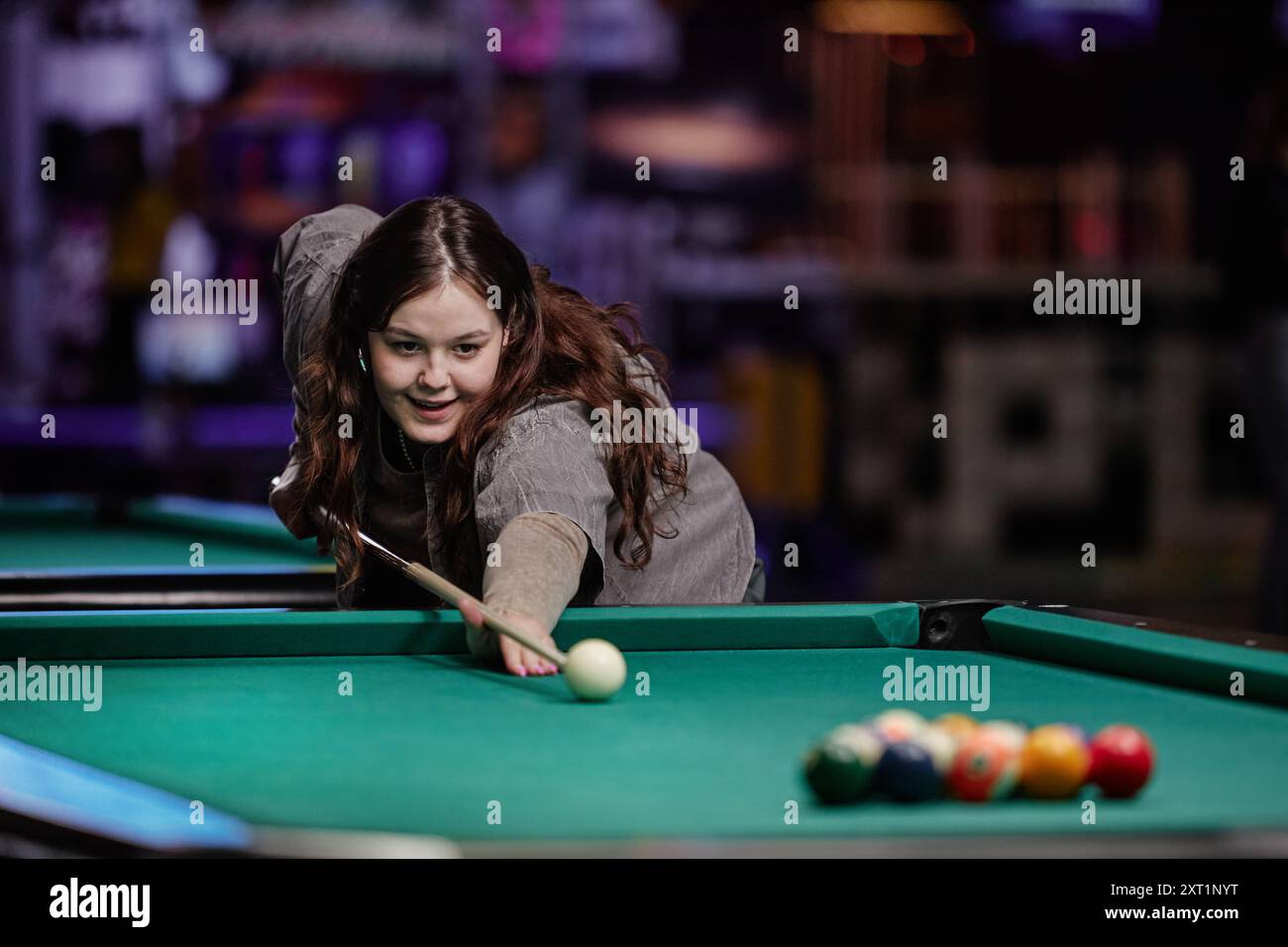 Woman bending over table hi-res stock photography and images - Alamy