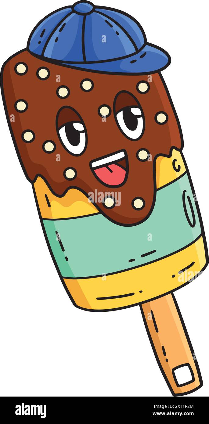 Ice Cream Popsicle Cartoon Colored Clipart Stock Vector Image & Art - Alamy