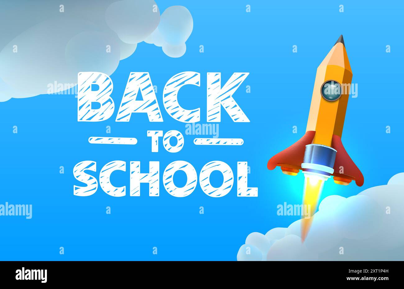Back to school, pencil shaped rocket. Vector Stock Vector Image & Art ...