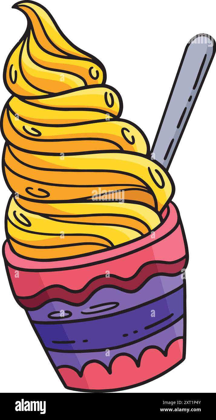 Soft Serve Ice Cream Cartoon Colored Clipart Stock Vector Image & Art ...