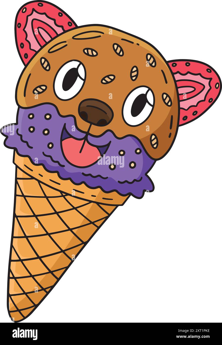 Ice Cream Bear Cartoon Colored Clipart Stock Vector Image & Art - Alamy