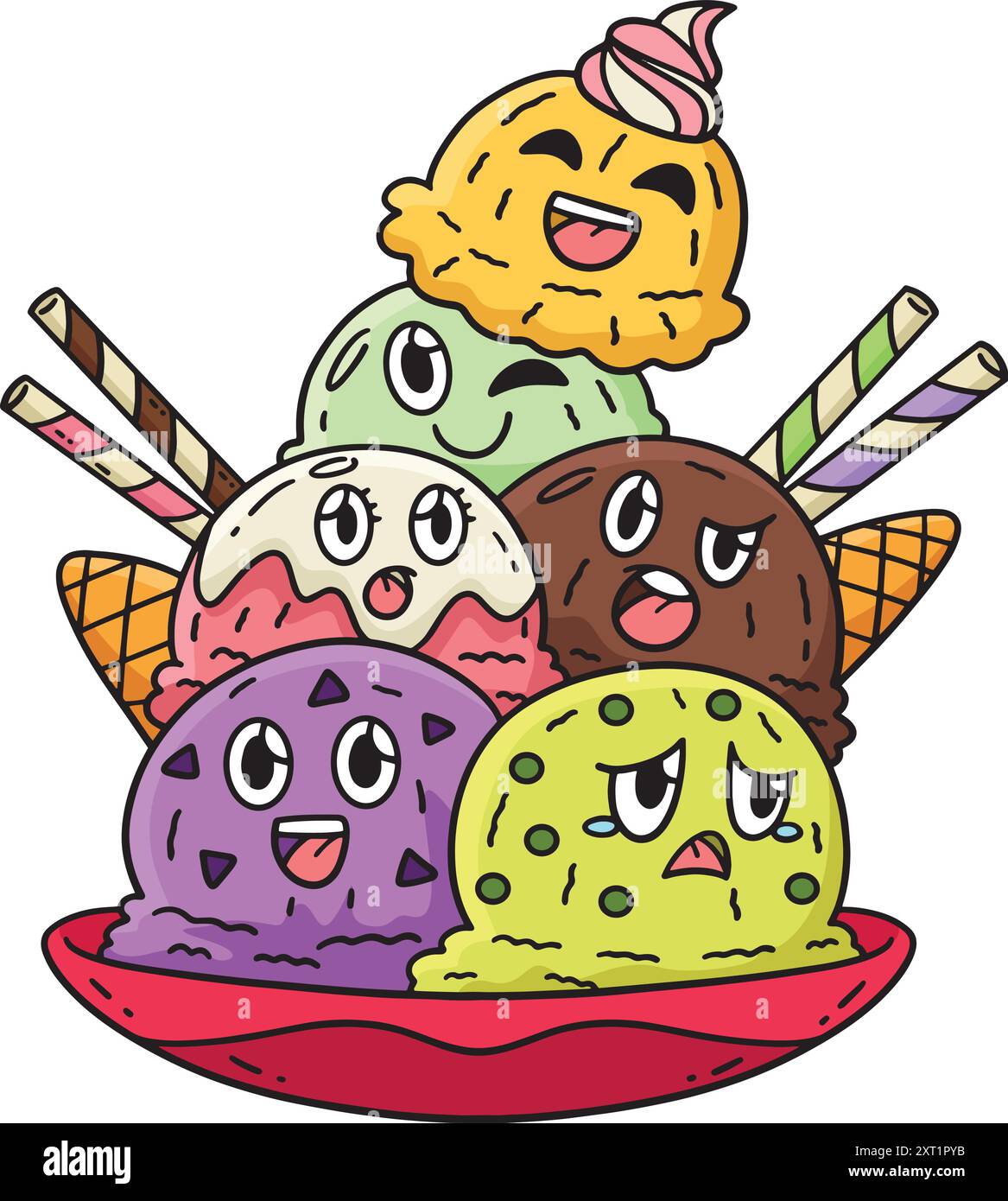Ice Cream Tower Cartoon Colored Clipart Stock Vector Image & Art - Alamy