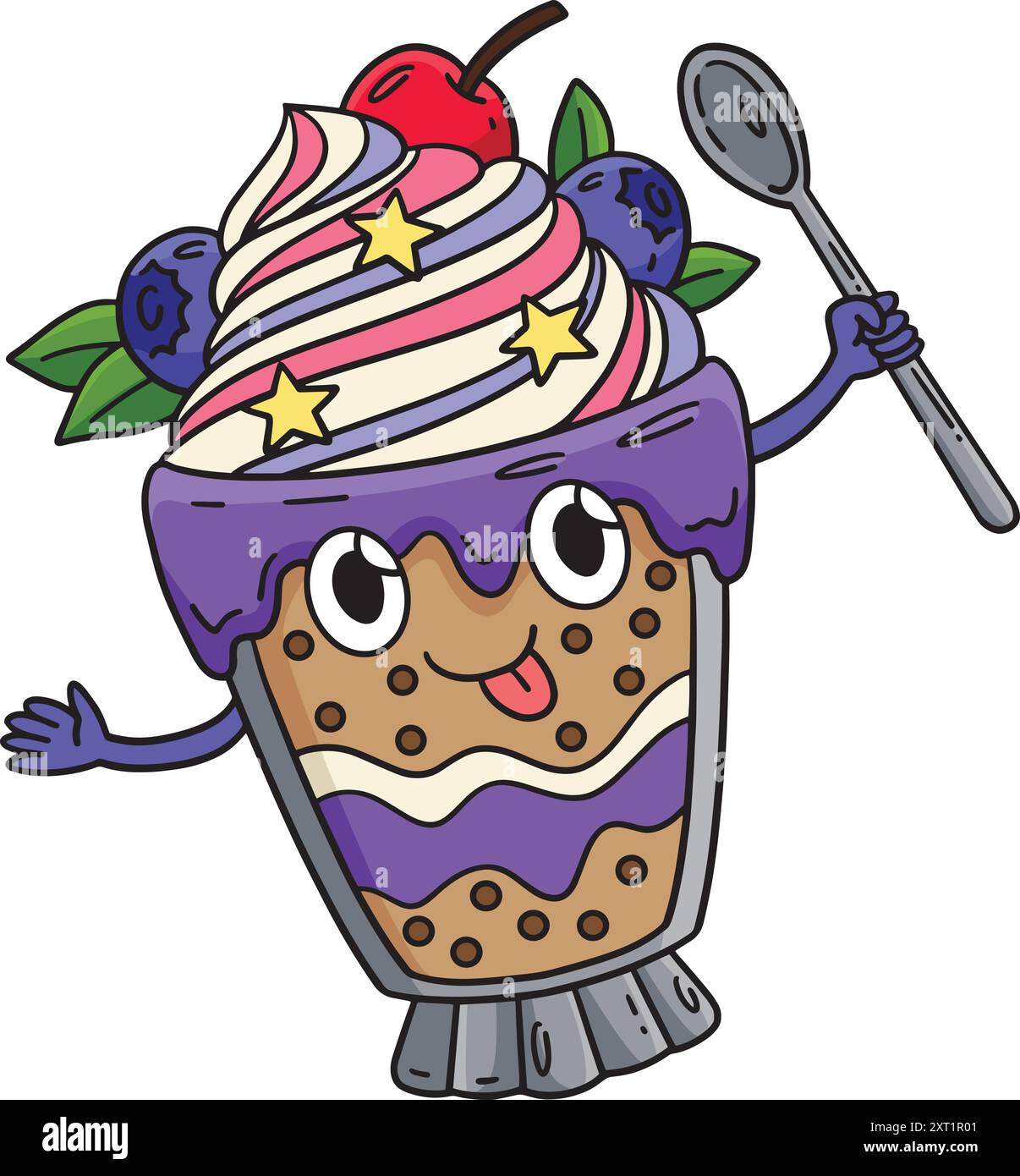 Parfait Ice Cream Cartoon Colored Clipart Stock Vector Image & Art - Alamy