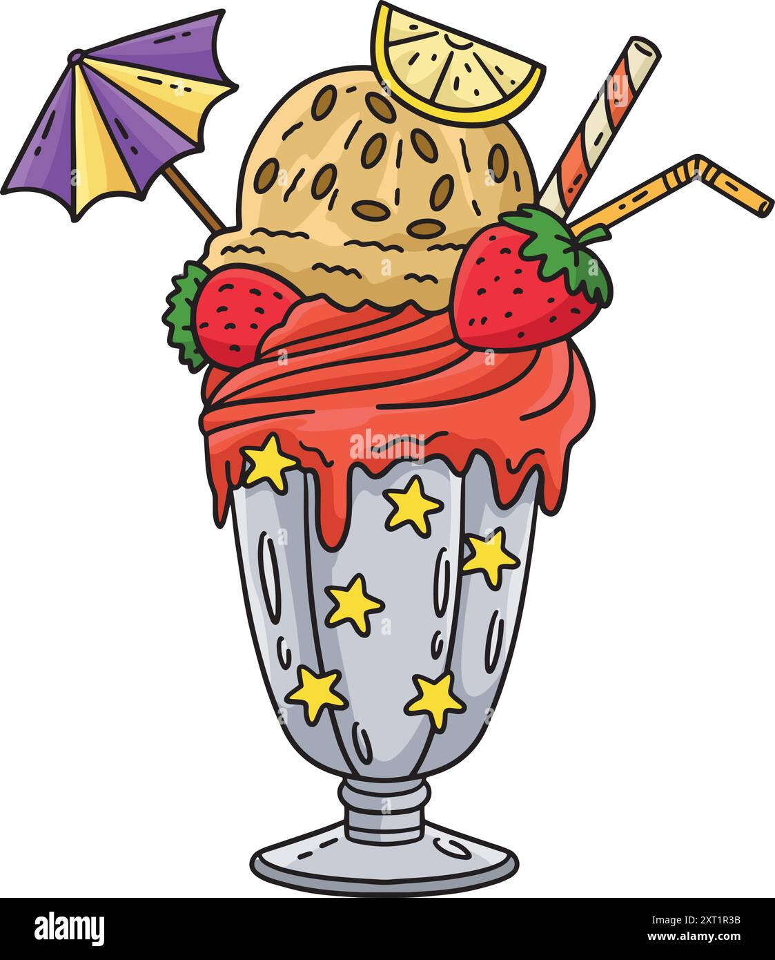 Ice Cream Shake Cartoon Colored Clipart Stock Vector Image & Art - Alamy