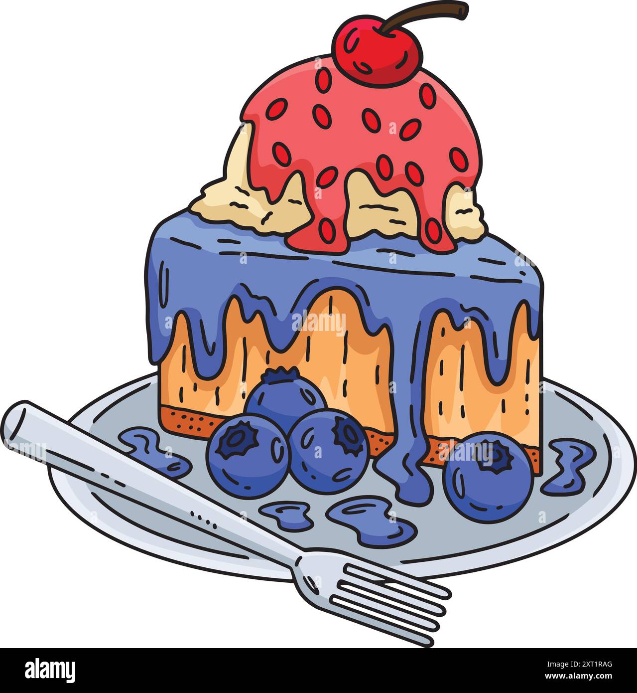 Ice Cream Cake Cartoon Colored Clipart Stock Vector Image & Art - Alamy