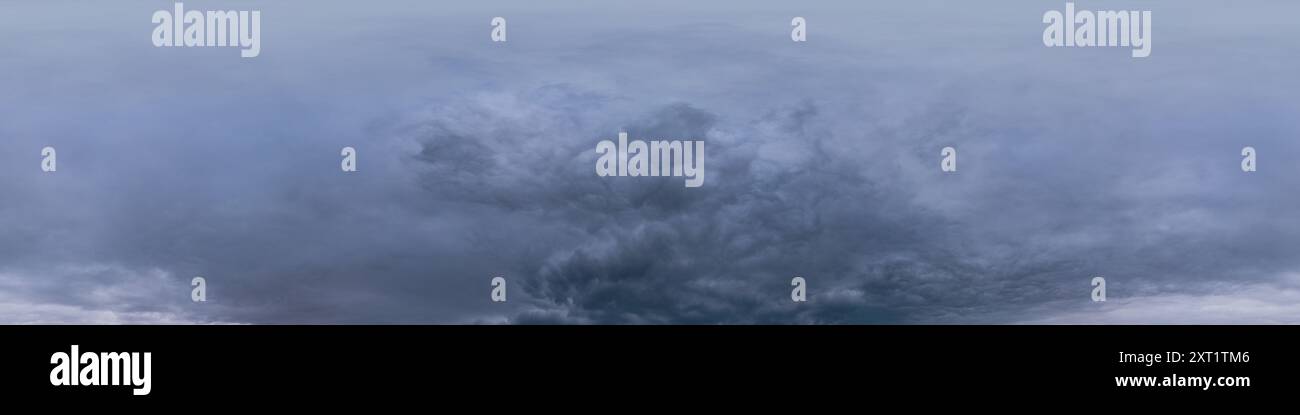 Dark moody rain clouds in dramatic overcast sky. Seamless 360 HDR ...