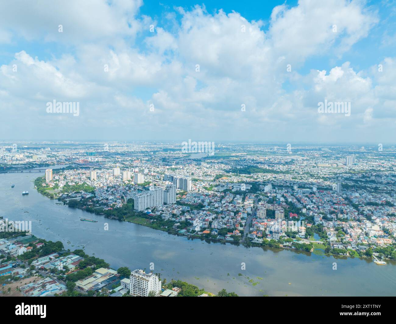 Panoramic view of Saigon, Vietnam from above at Ho Chi Minh City's ...