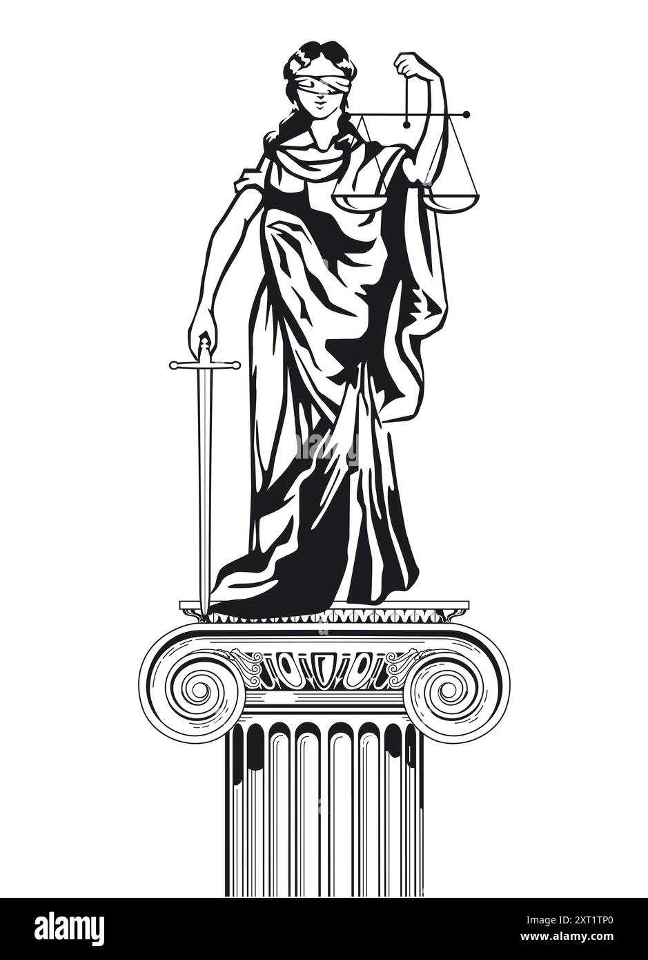 Greek goddess Justitia with scales Stock Photo - Alamy