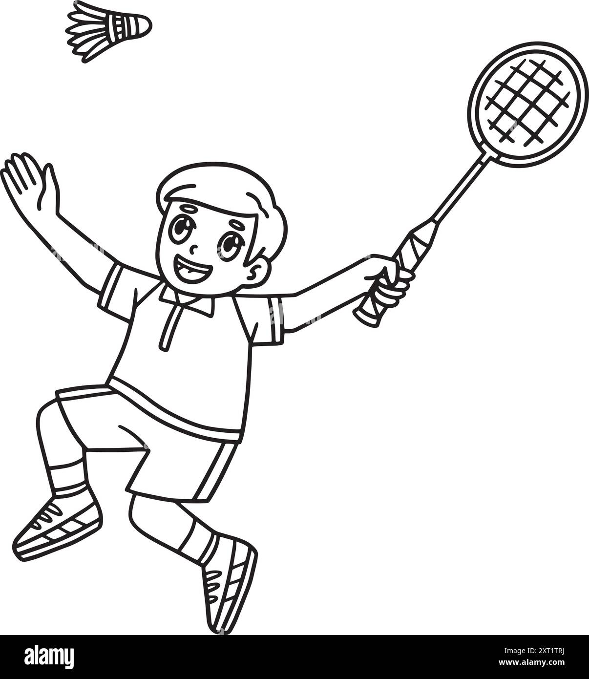 Badminton Player Receive Shuttlecock Isolated Stock Vector Image And Art Alamy