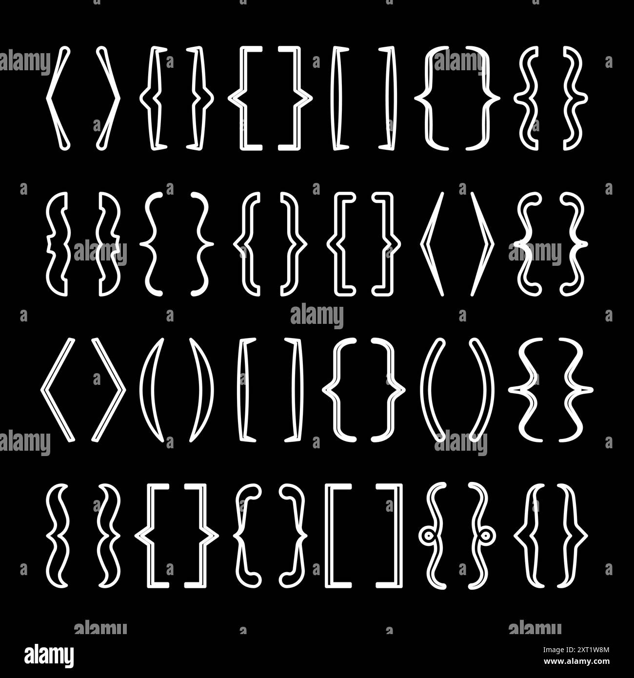 Text brackets collection, black quotation box. Curly, square and corner ...