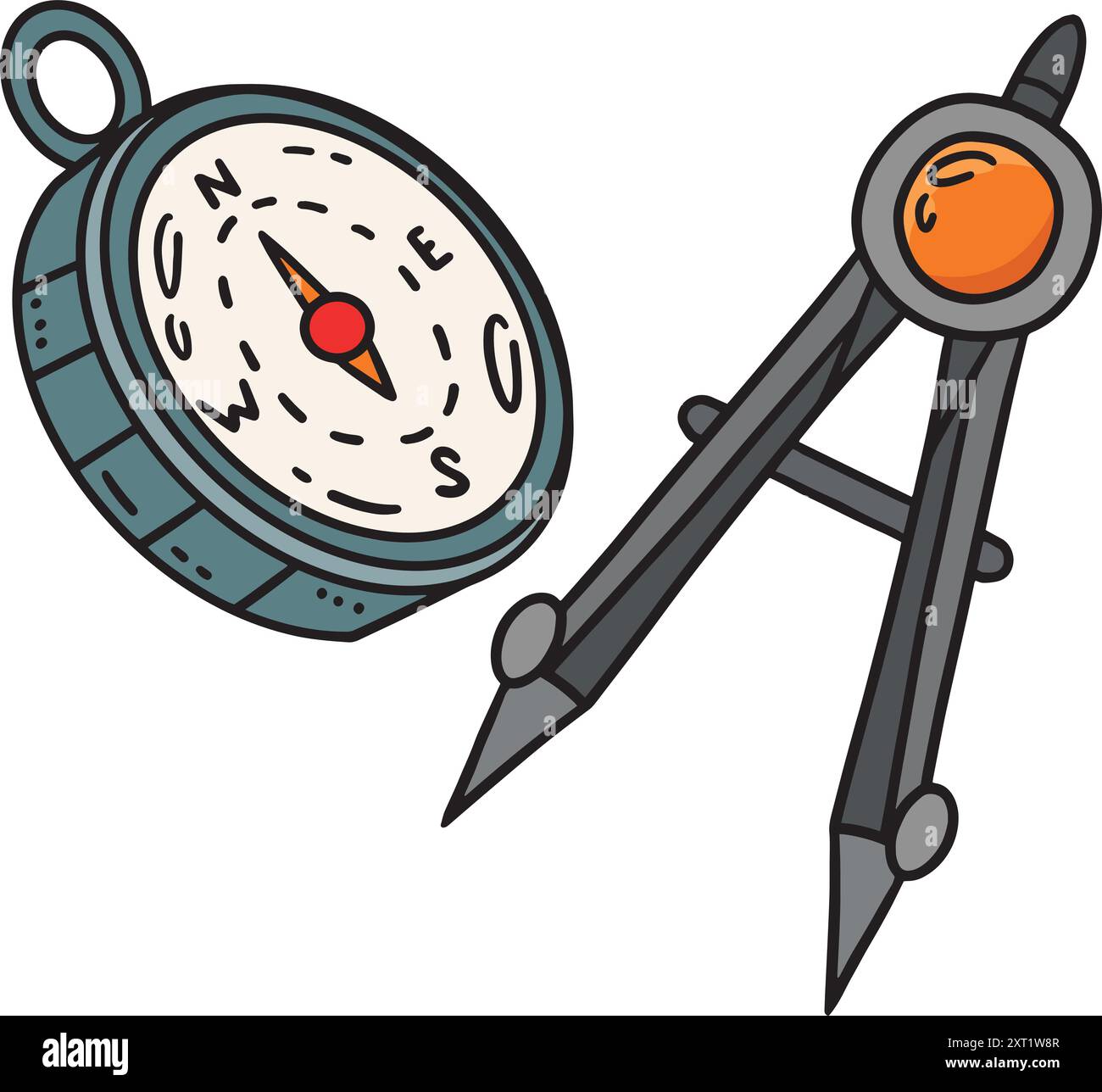 Compass Cartoon Colored Clipart Illustration Stock Vector Image & Art ...