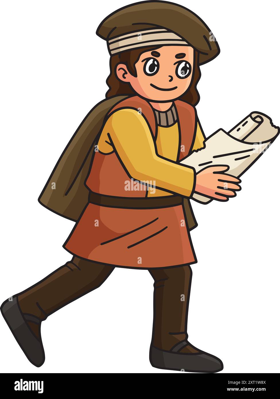 Columbus Day Man Reading Map Cartoon Clipart Stock Vector Image & Art ...