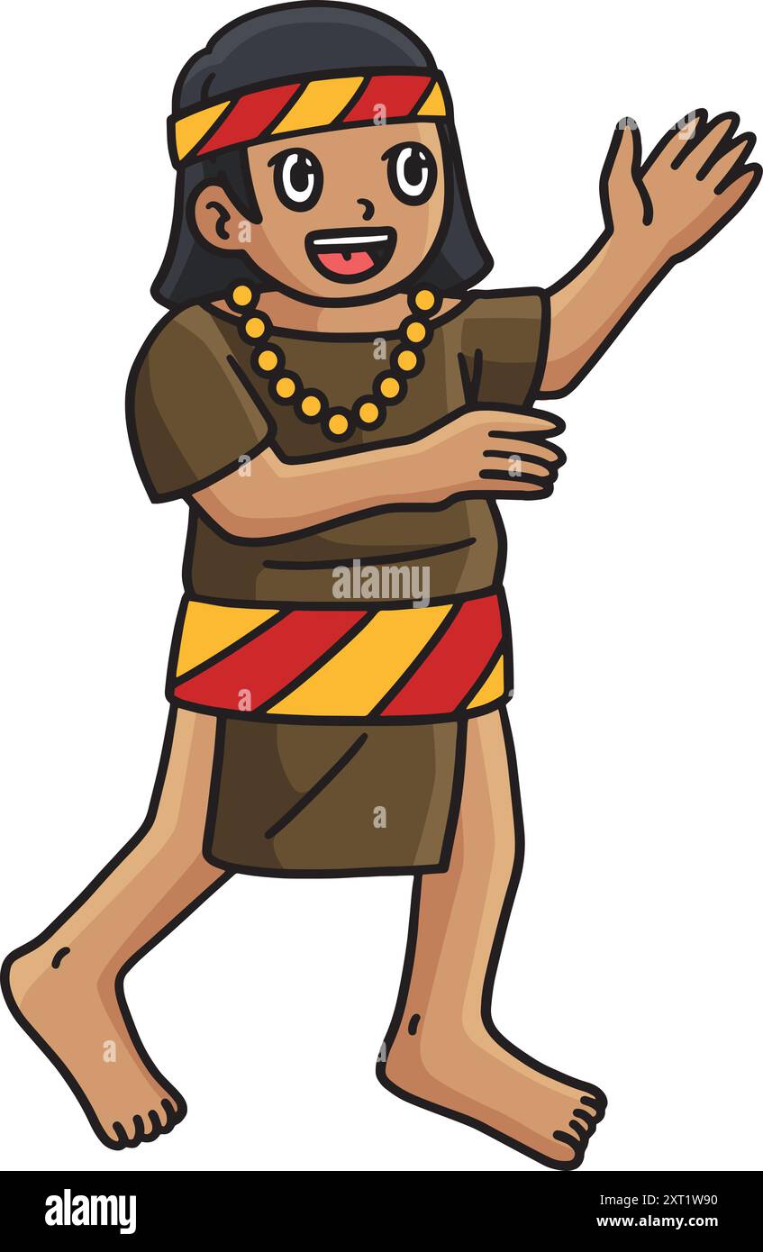 Columbus Day Native Man Cartoon Colored Clipart Stock Vector Image ...