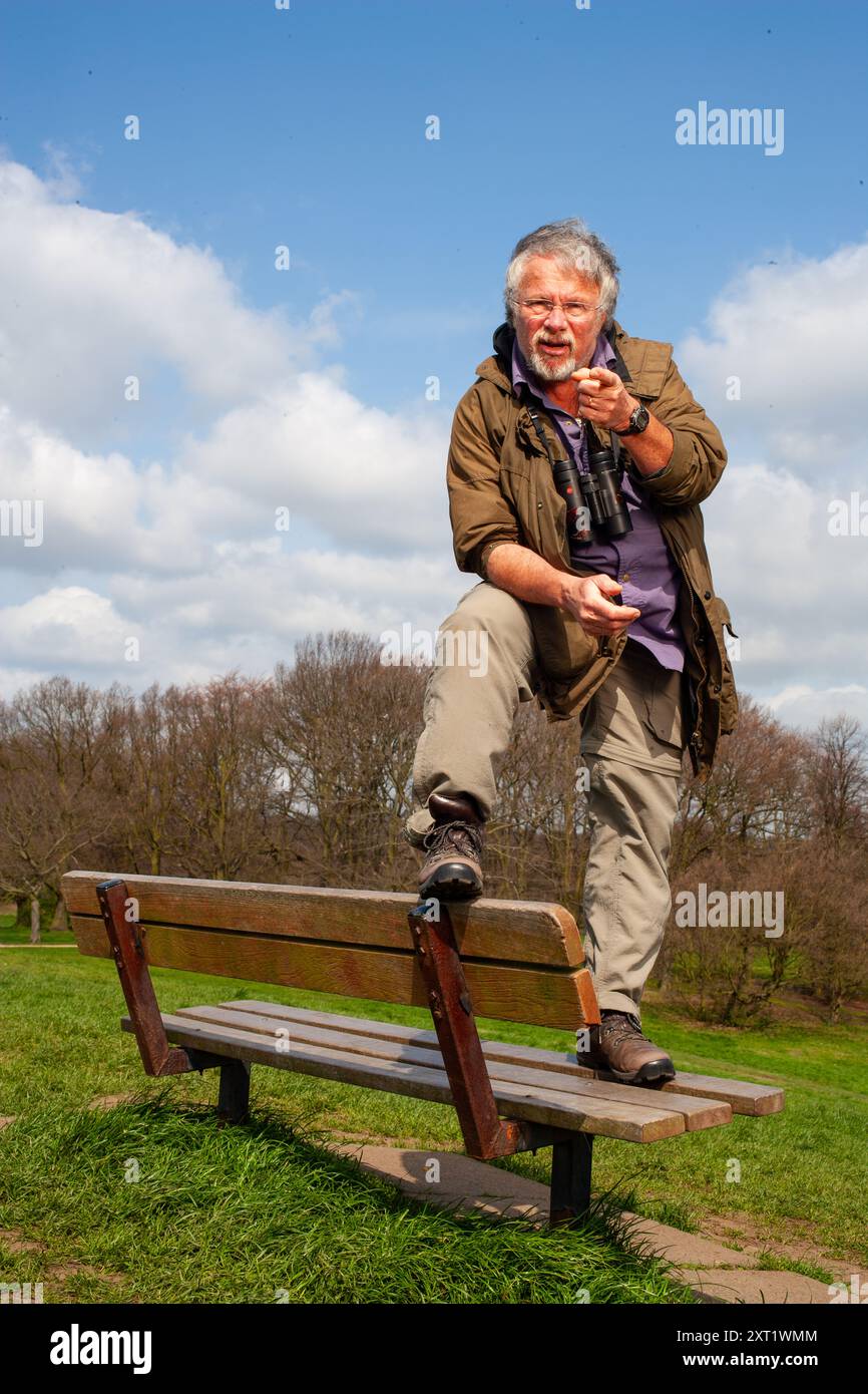 Bill Oddie photographed on Hampstead Heath, London, England Stock Photo ...