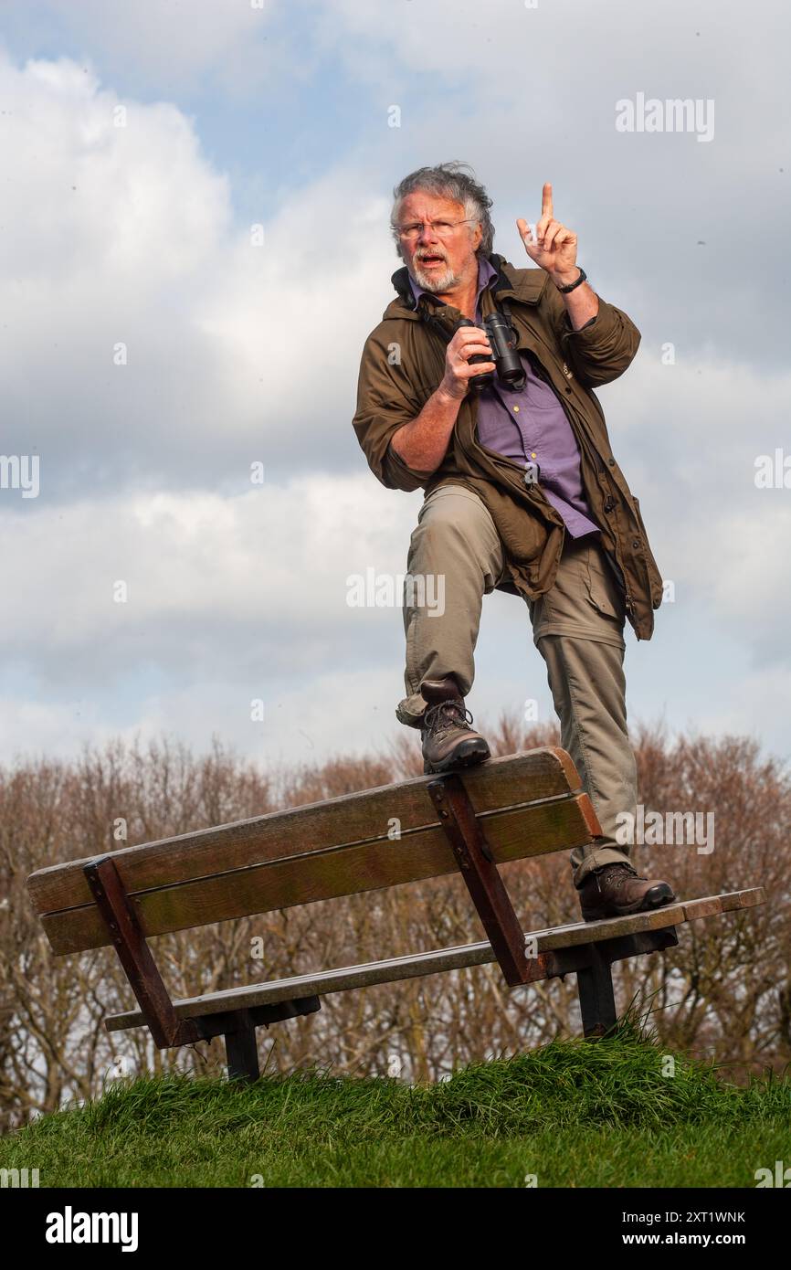 Bill Oddie photographed on Hampstead Heath, London, England Stock Photo ...