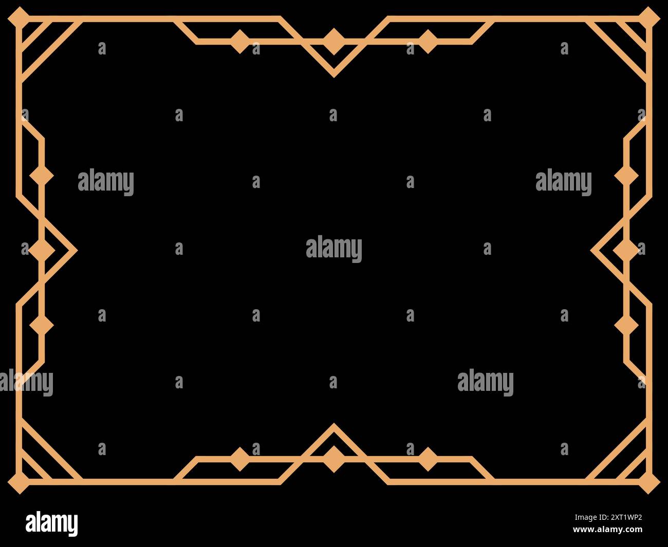 Art deco frame. Vintage linear border. Design a template for ...